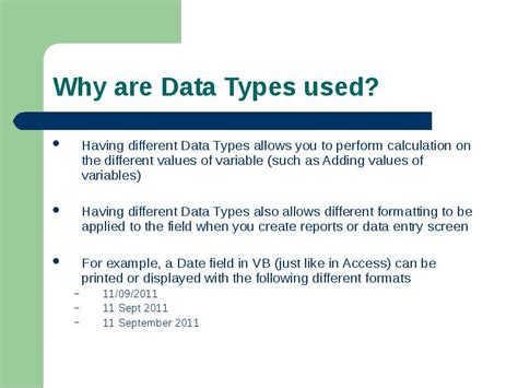 unit 6 software design and development data types in programming