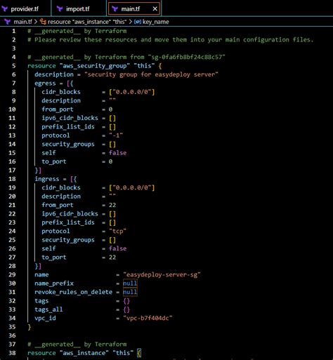 how to import existing resources terraform configuration
