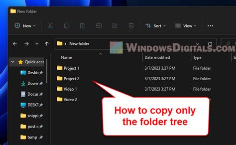 copy folder structure without files in windows 11 10