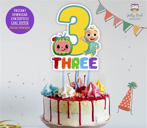 Cocomelon First Birthday Cake Topper Template Printable Diy Porn Sex