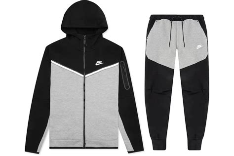 Nike Sportswear Tech Fleece Full Zip Hoodie And Joggers Set Black Dark