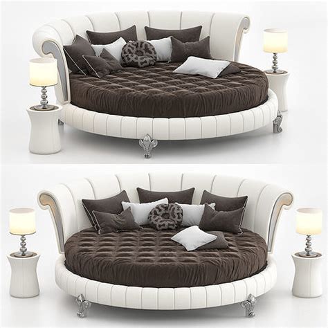 Purple Velvet Round Bed 3d Model Cgtrader