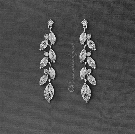 Wedding Day Bridal Earrings Cubic Zirconia And Pearl Cassandra Lynne
