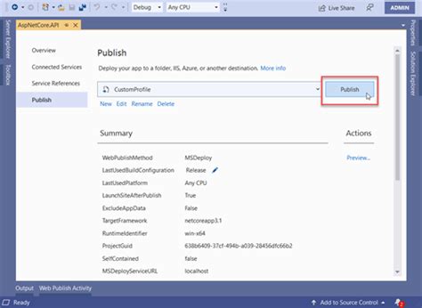 deploying asp core 3 x to local iis using in process and out of