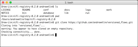storing apache nifi versioned flows in a git repos cloudera