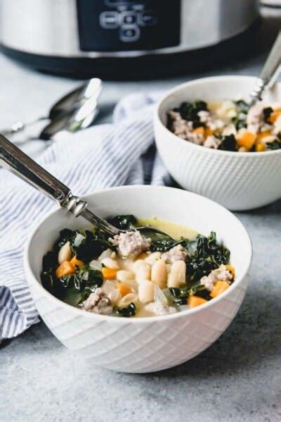 Slow Cooker Tuscan White Bean Soup House Of Nash Eats