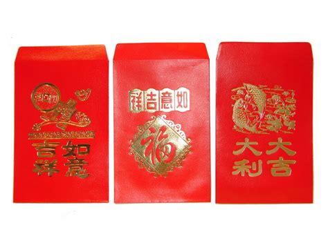 Pack Of Chinese Red Envelopes In 3 Designs For Chinese New Year