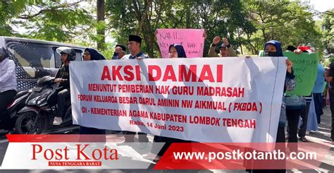 Tuntut Pembayaran Dana Sertifikasi Ratusan Guru Madrasah Gedor Kantor