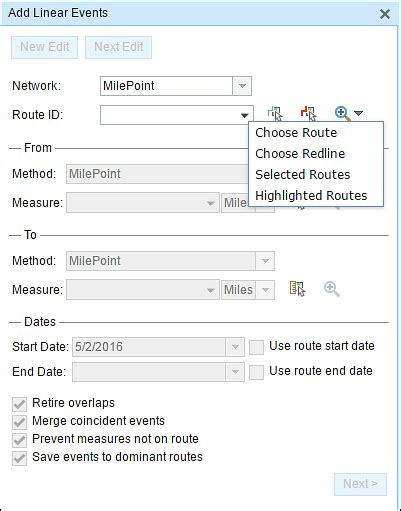 adding linear events by coordinate location—event editor for roads and