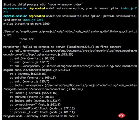 mongodb failed to connect to server [localhost 27017] on first