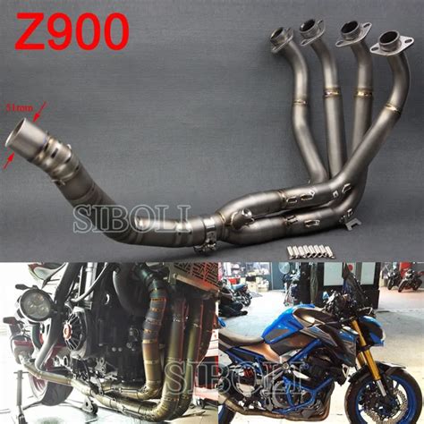 For Kawasaki Z900 Motorcycle Full Systems Exhaust Header Pipe Titanium