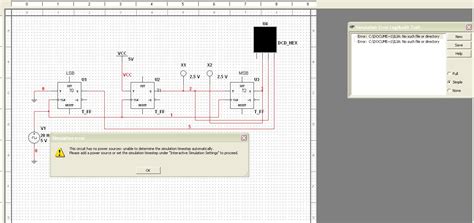 this circuit has no power sources unable to determine the simulation