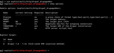 drupal 7 exploitation with metasploit framework [sql