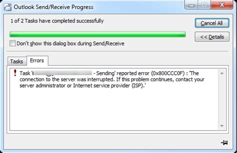 how to fix outlook error 0x800ccc0f in ms outlook