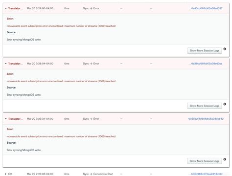 recoverable event subscription error encountered atlas device sync