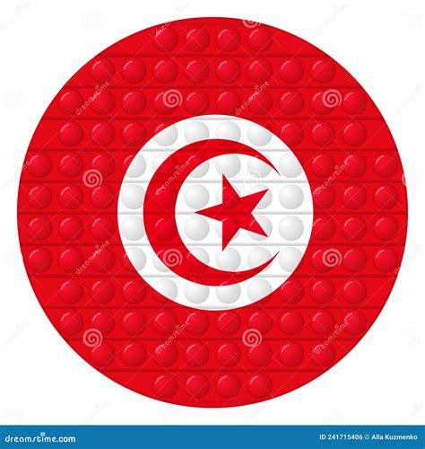 Glass Light Ball With Flag Of Tunisia Round Sphere Template Icon