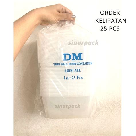 Jual Thinwall Dm 1000 Ml Rec Rectangle Kotak Makan Plastik Take Away