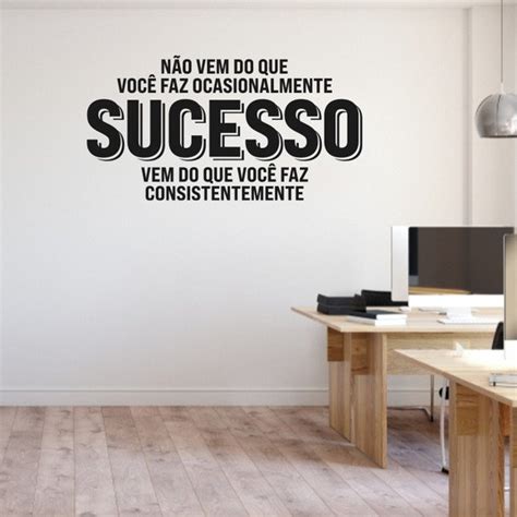 Adesivo De Parede Decorativo Frase Motivacional Sucesso Elo7