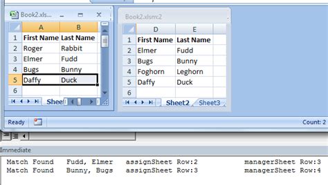 vba finding if a column cell equals another in a different sheet