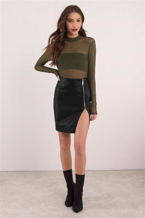 Sexy Black Bodysuit Mock Neck Bodysuit Black Bodysuit 40 Tobi Us