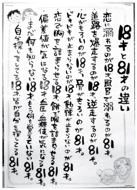 “18歳と81歳の違い”