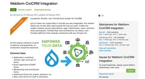 webform civicrm integration drupal 7 drupal 8 drupal 9 civicrm