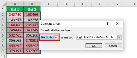 how to compare two lists in excel using top 6 methods