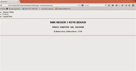 portofolio tugas cara membuat kop header dalam web html my xxx hot girl