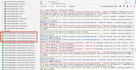 docker hyperledger fabric unable to start network with four kafka