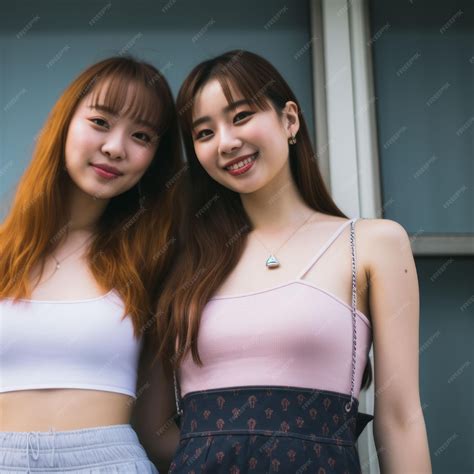 Premium Ai Image Two Asian Women Posing For The Camera