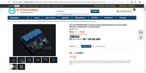 review module esp8266 with 4 relay and node red from