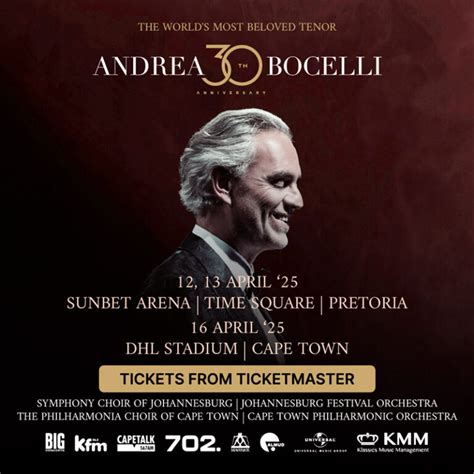 The Worlds Most Beloved Tenor Andrea Bocelli Announces 30th
