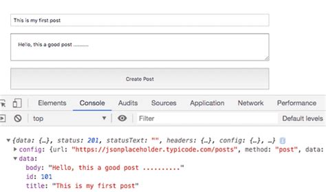 how to make a post request in react using axios reactgo