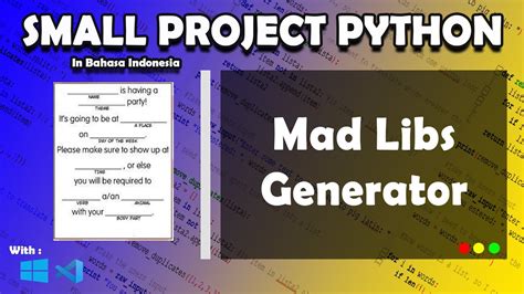 python mad libs generator small project 01 youtube