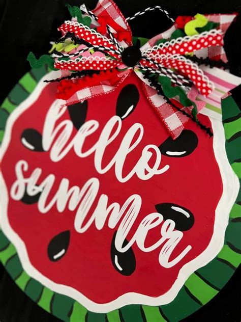 Hello Summer Watermelon Door Hanger Manda Panda Projects