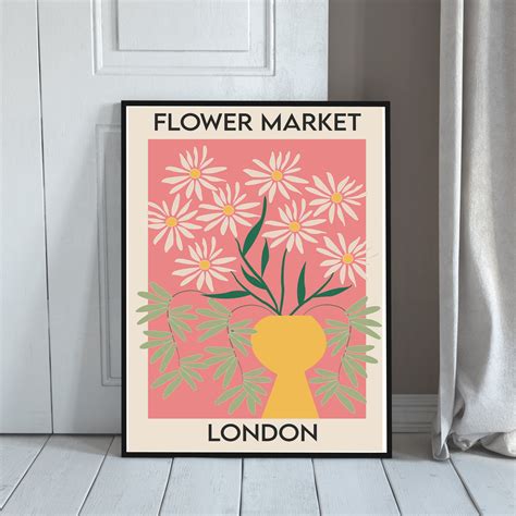 Flower Market Print London Flower Market Poster Flower Wall Etsy