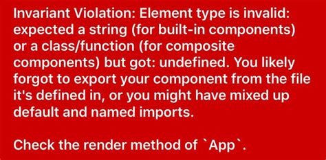reactjs invariant violation element type is invalid stack overflow
