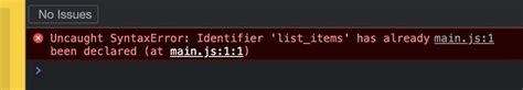 syntaxerror identifier has already been declared on line 1 but it