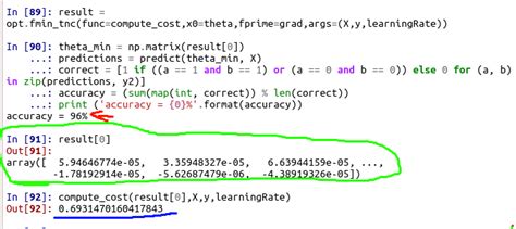 optimization logistic gradient descent not converging in python fmin