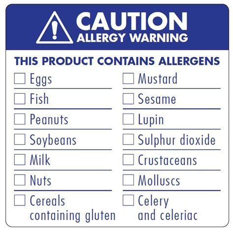food allergen warning labels roll of food allergy labels sexiezpix