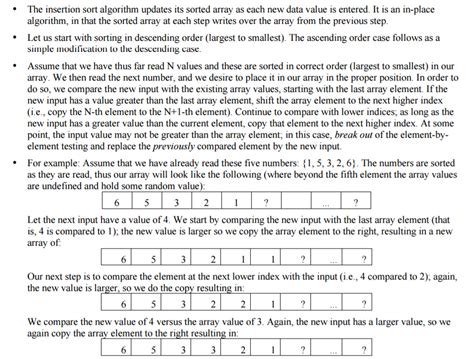 solved the insertion sort algorithm updates its sorted ar