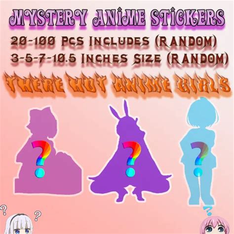 Mystery Anime Sticker Pack Anime Cute Girl Waifu Lewd Nsfw Ecchi Decal