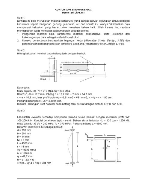 Contoh Soal Struktur Baja 1 Pdf