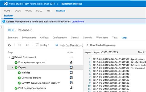 create and provision vm on premises using release management service of