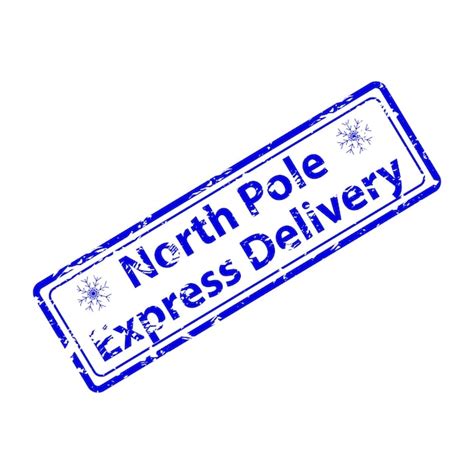 Premium Vector North Pole Express Delivery Rubber Stamp Label Vector
