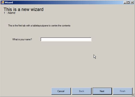 wizard control based on tabcontrol codeproject