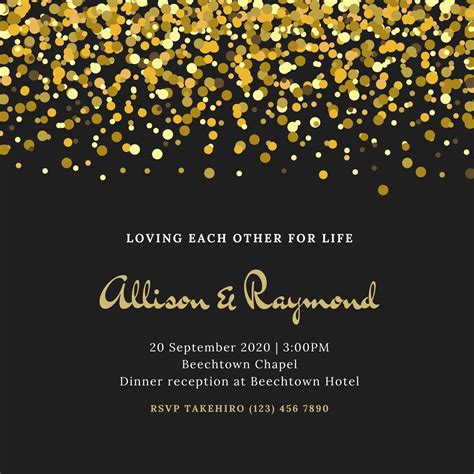 Gold And Black Invitation Template
