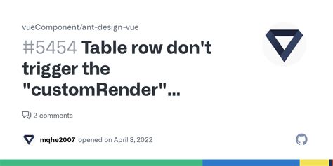 table row don t trigger the customrender function when the toggle