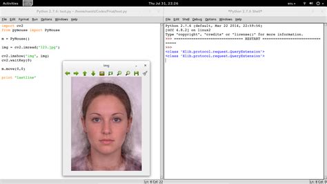 pymouse not running with opencv in python stack overflow
