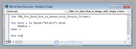 how to use vba for each row in a range in excel exceldemy